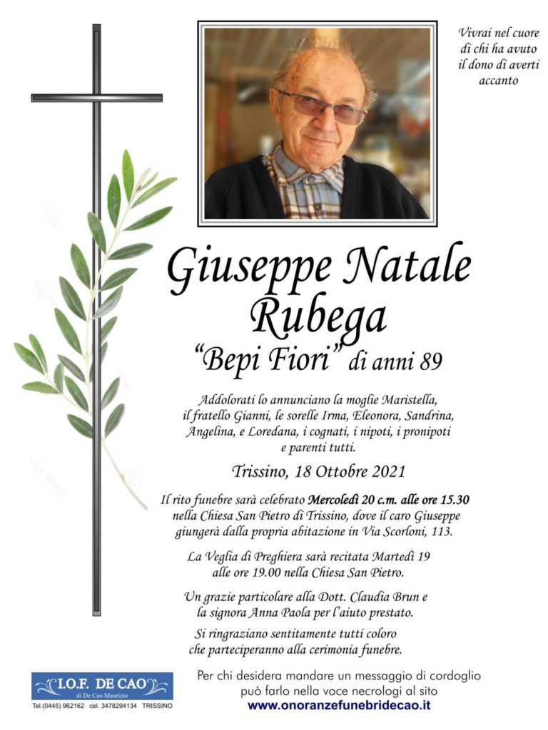 Giuseppe Rubega – Onoranze Funebri De Cao